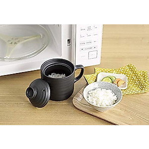 Donabe Microwave Rice Cooker Mug, 500ml, Random Color - Either Black or White