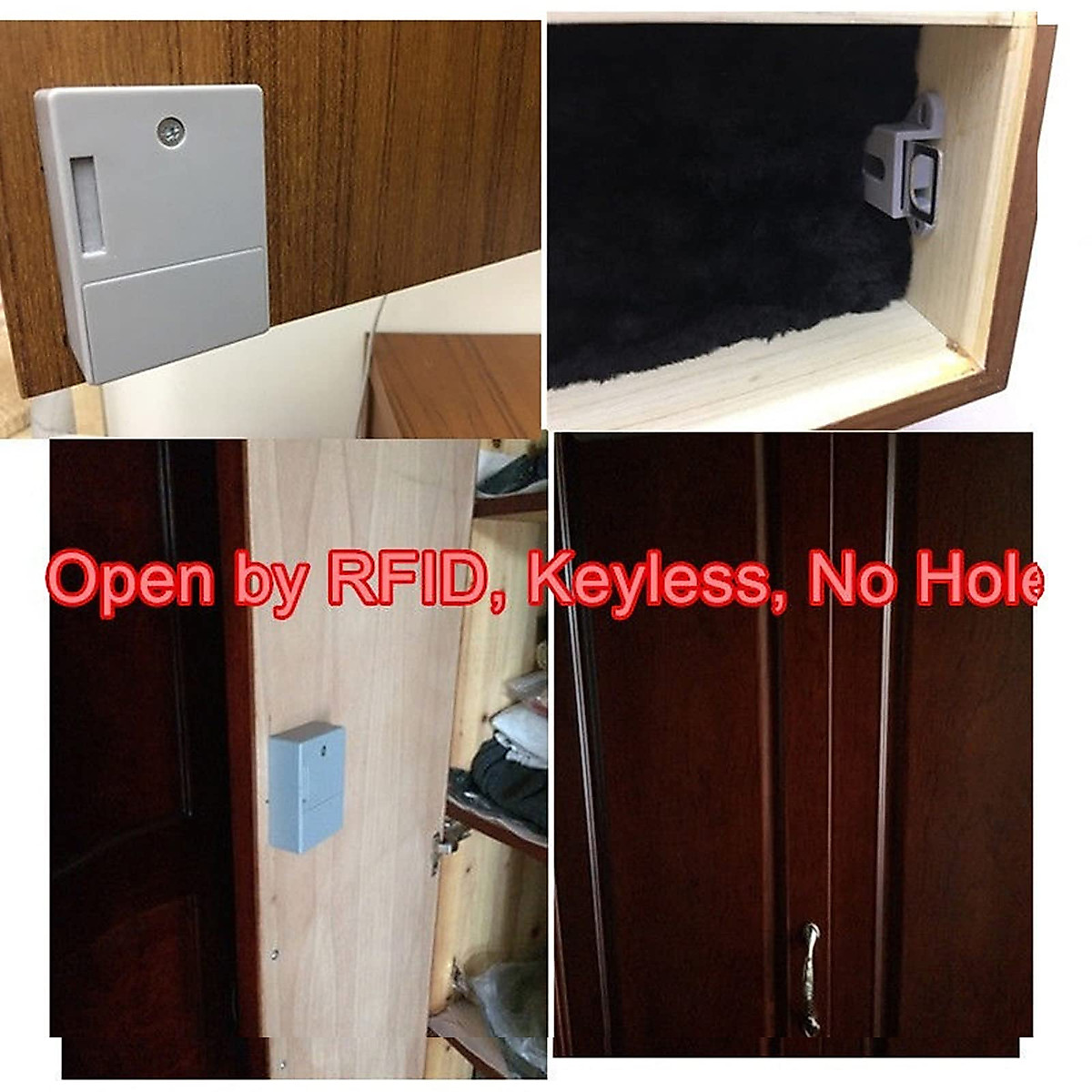 QIUNI Battery IC Card Sensor Cabinet Drawer Intelligent SmartLock DIY Invisible Hidde Digital Lock Without Perforate Hole