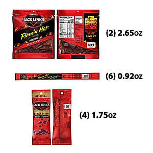 Frito Lay Jack Link's Meats Hot & Spicy Sampler Variety Pack, (Pack of 12)