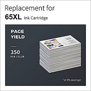 LemeroUtrust Remanufactured Ink Cartridge Replacement for HP 65XL 65 XL N9K03AN use with HP Envy 5055 5052 DeskJet 3755 3752 2652 2622 2655 2724 3720 Envy 5010 5030 High Yield (Tri-Color, 2 Pack)