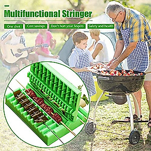 365Home Multifunction Barbecue Meat Skewer Machine BBQ Meat String Device Quick Portable Meat Skewer Box Easy Skewer Tools Kebab Maker BBQ Gadget