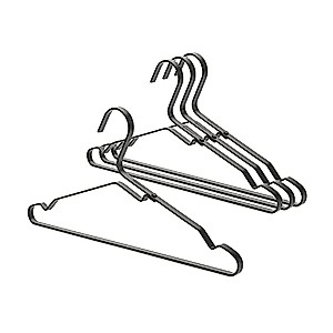 Brabantia Lightweight Black Aluminium Clothes Hangers (Set of 4) Extra Grip & Anti-Stretch Design