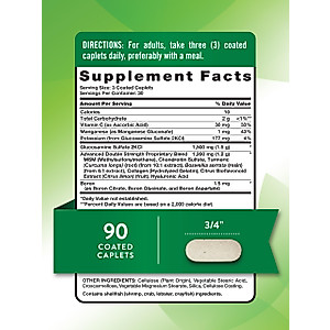 Nature's Truth Glucosamine Chondroitin MSM Complex | 90 Caplets | Double Strength Supplement | Non-GMO & Gluten Free
