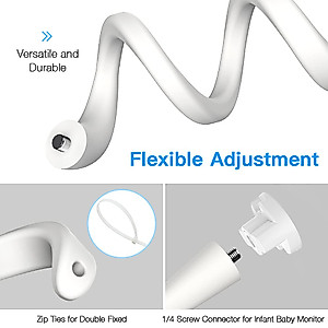 Koroao Baby Monitor Mount for HelloBaby HB65/HB66/HB248 and ANMEATE SM935E /Bonoch Baby Monitor Camera, Versatile Twist Mount Without Tools or Wall Damage