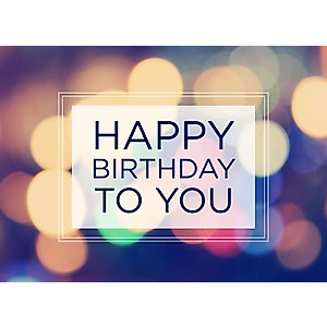 CEO Cards - Birthday Greeting Cards (Colorful Lights), 5x7 Inches, 25 Cards & 26 White Envelopes (B1603)