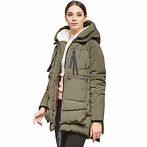 Orolay Women's Thickened Down Jacket Green L