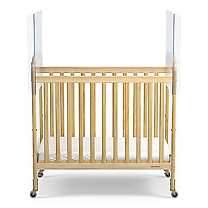 Foundations CareShield 2-Sided Crib Divider for SafetyCraft and Serenity Fixed-Side Cribs, Clear Plexiglass Protective Barrier System, Includes 2 End Panels
