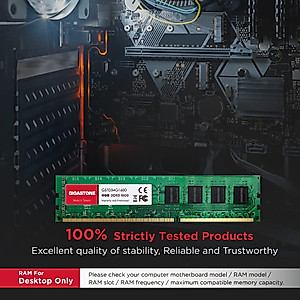 【DDR3 RAM】 GIGASTONE 16GB Kit (4x4GB) DDR3/DDR3L 1600MHz (1333MHz) PC3-12800 (PC3-10600) CL11 1.35V/1.5V 2Rx8 UDIMM 240 Pin Unbuffered Non ECC High Performance PC Desktop Memory Upgrade