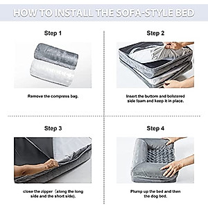 BFPETHOME Dog Beds for Large Dogs, Orthopedic Dog Bed for Medium Large Dogs, Egg- Foam Dog Crate Bed (XL(42 * 30 * 7 inch), Grey)