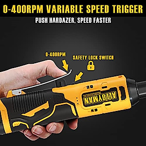 Alloyman 16.8V Cordless Electric Wrench Kit, 400 RPM 3/8 Inch Power Ratchet Wrench with Variable Speed Trigger 2-Pack 2.0Ah Li-Ion Batteries, 7 Sockets, 1/4in Adapter & 1-Hour Fast Charger