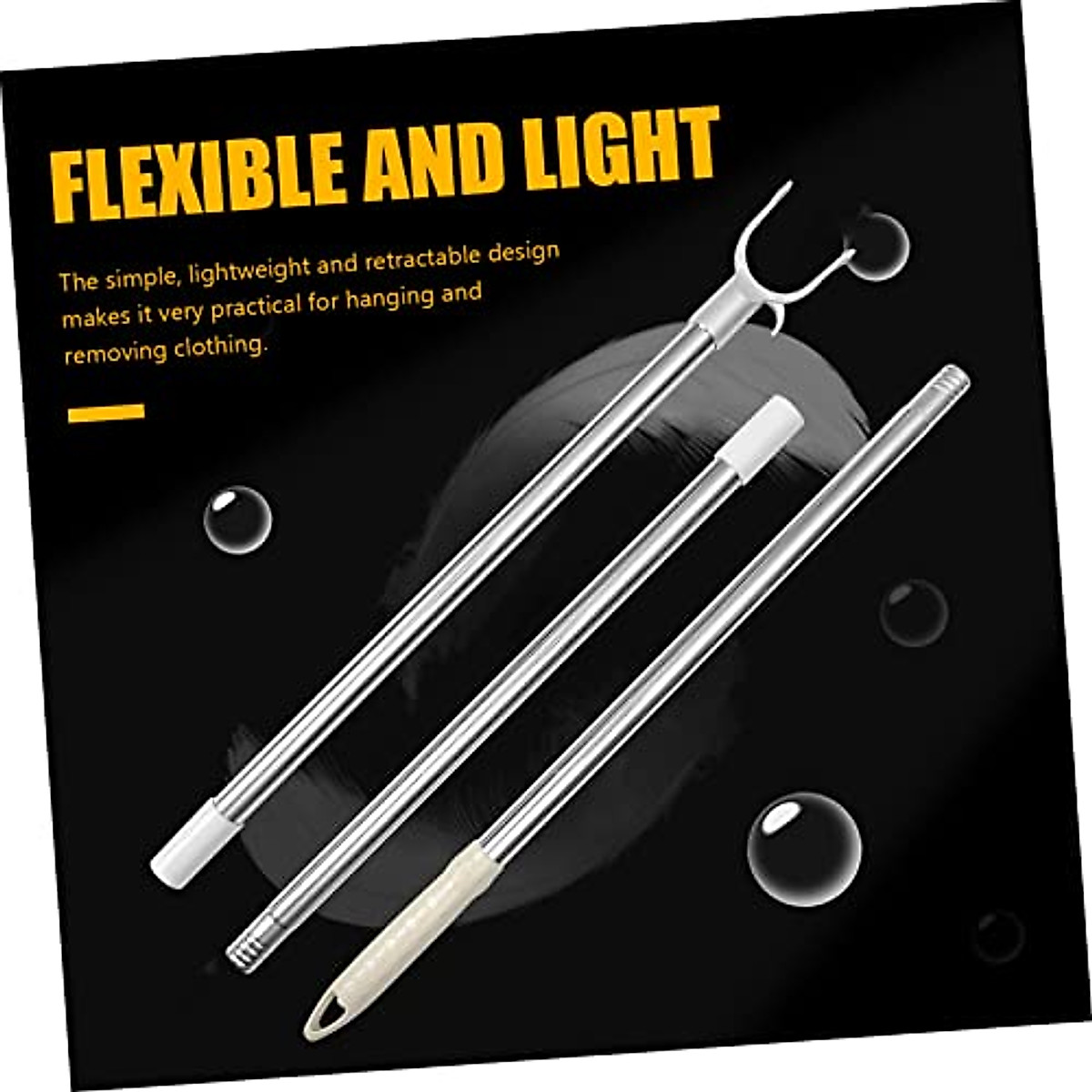 BUGUUYO Stitching Clothes Rail Coat Hooks Heavy Duty Retractable Clothesline Heavy Duty Light Stand Closet Hooks Clothesline Prop Pole Heavy Duty Hangers Splicing Clothing Pole Metal Guide