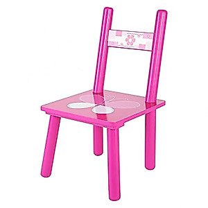 Walnut Wooden Table and Chair Set Childrens Studying Flowers Table and Chair Set Kids Childs Studying Painting Home School