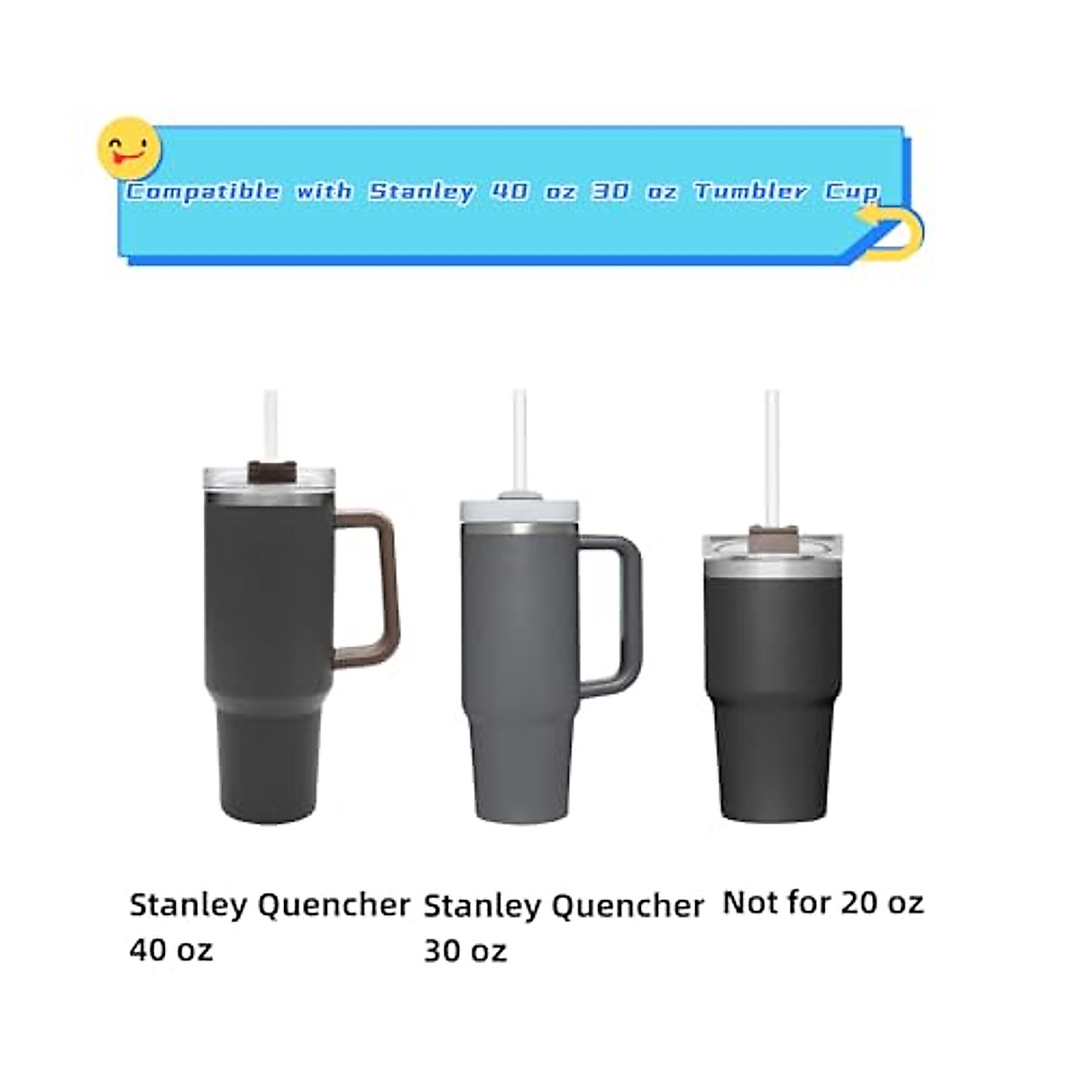 Straw for Stanley Cup 40 oz, 12 inch Replacement Long Straw Compatible with Stanley Tumbler Straws, 6 Reusable Straws with 1 Cleaning Brush, Tritan, Clear