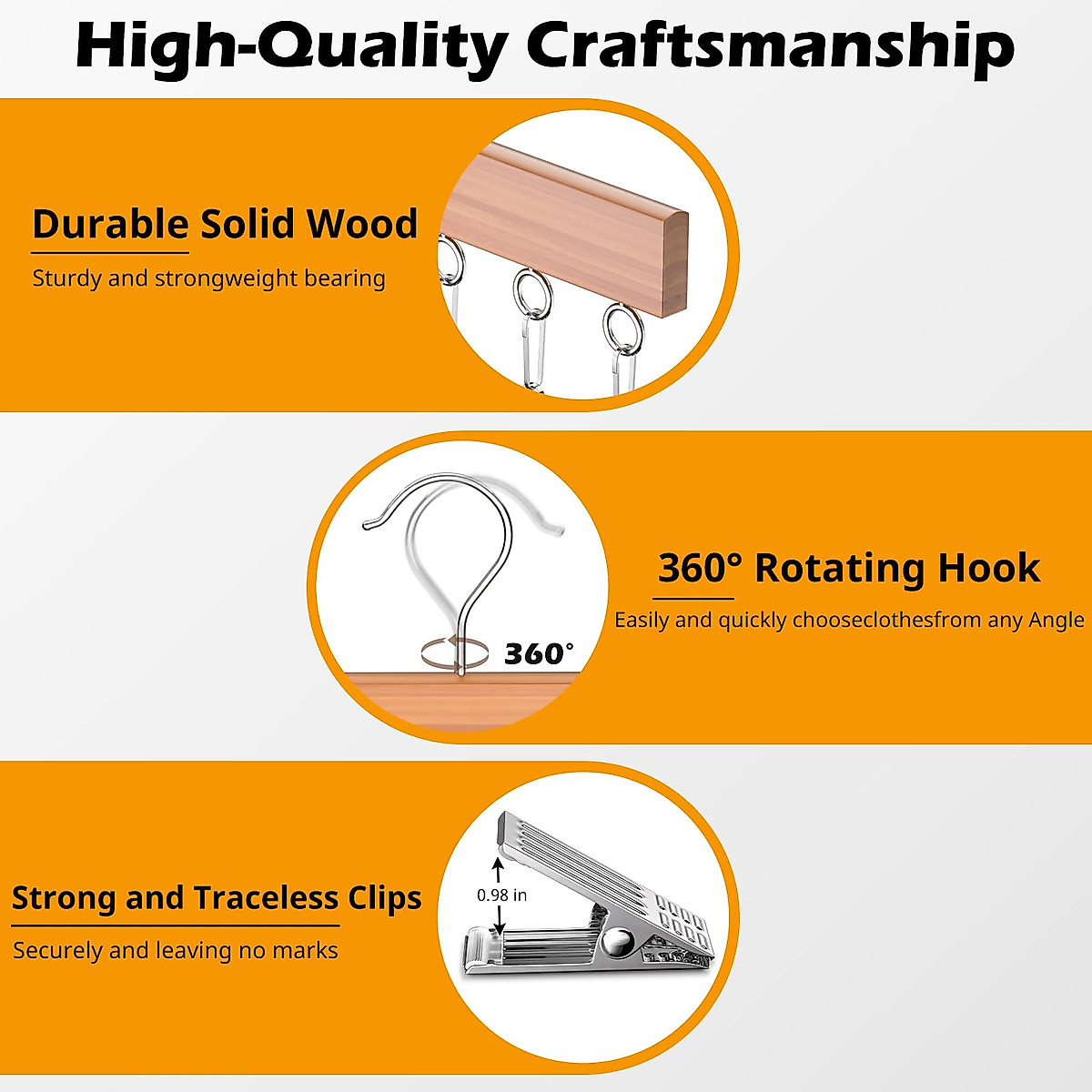 HzTinT Hat Organizer for Baseball Caps, Hat Hanger for Wall & Closet, 360° Swivel, 2 Pack Hat Rack with 10 Traceless Clips for Hat Storage, Fits All Caps & Belts, for Men and Women Gift