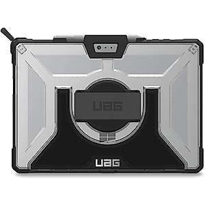 UAG Microsoft Surface Pro 7 Plus/Pro 7/Pro 6 Case w/Hand Strap & Shoulder Strap, Plasma Ice + Microsoft Surface Pro 7 Plus/Pro 7/Pro 6 Screen Protector Tempered Glass, Clear