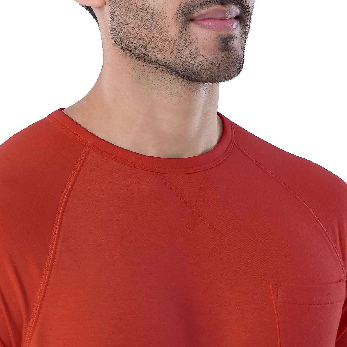 Lee Men's French Terry Long Sleeve Raglan Tee Shirt, Fiesta Orange, X-Large