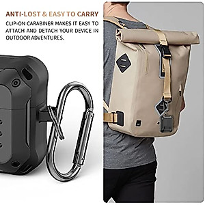 Secure Lock Case for Sony Linkbuds S, WOFRO Shock-Absorbing Protective Cover Military Armor Series Full-Body Shockproof Rugged Hard Shell with Keychain (Black)