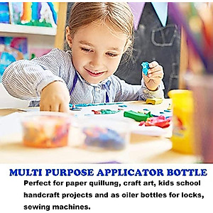 6 Pcs 4 Ounce Needle Tip Glue Bottle 120ml Plastic Dropper Bottles Multicolor Lid with 2 Pcs Mini Funnel for Small Gluing Projects, Paper Quilling DIY Craft, Acrylic Painting