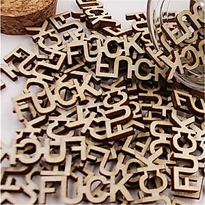 Jar of Fucks Gift Jar Fucks to Give Fuck Wooden Cutout Letter Piece Bad Mood Vent Spoof Birthday Day,Holiday.Encouragement Gift