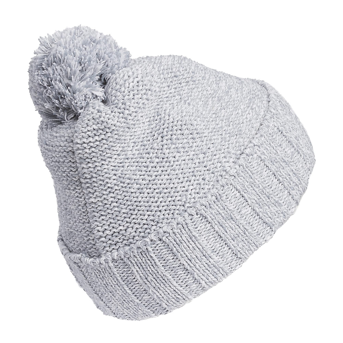 adidas Men's Recon Ballie Pom Tall Fit Fold Beanie Discontinued, White-Light Grey Heather Twist/Black/White F23, One Size