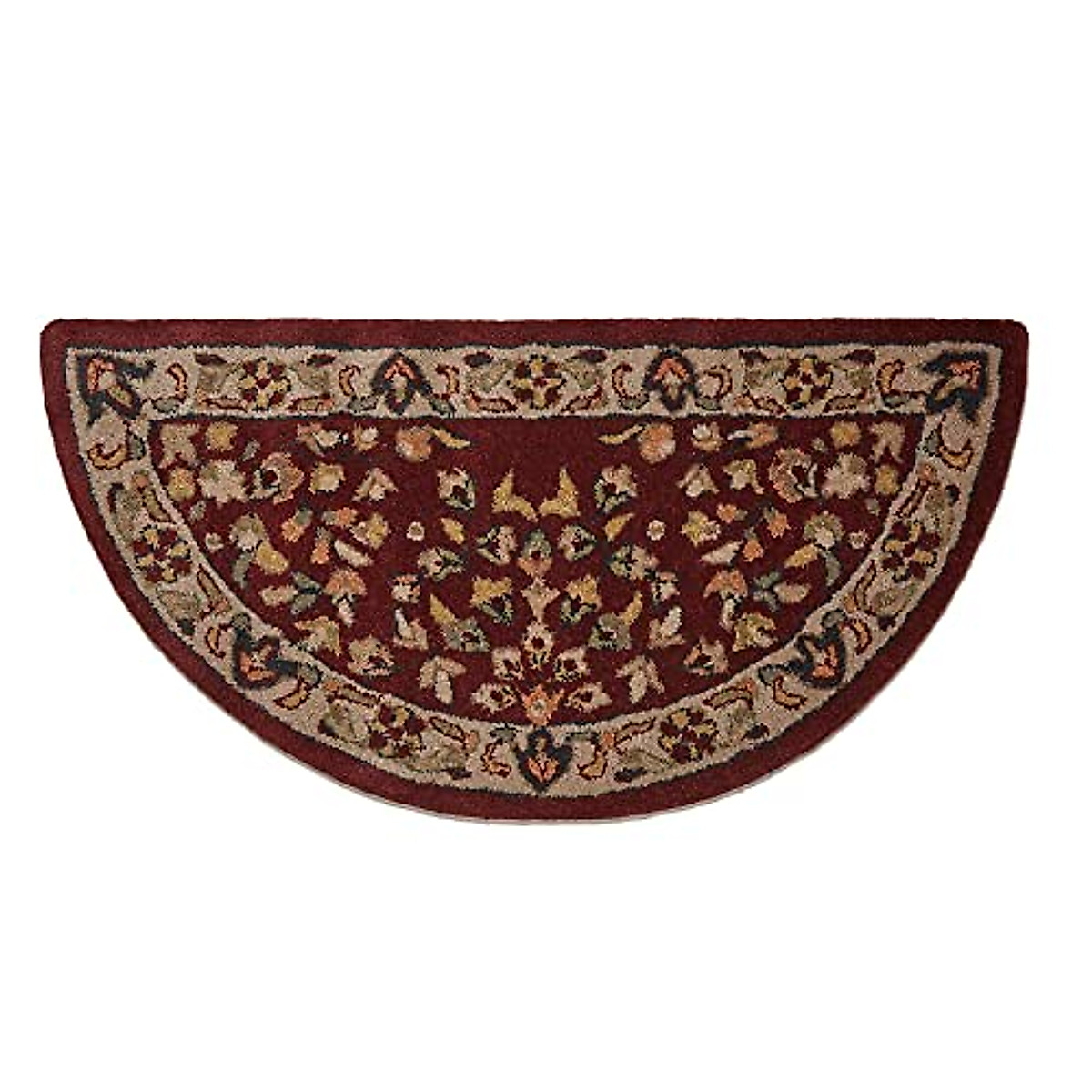 Uniflame Endless Summer R-2000 44" Hand-Tufted Hearth Rug, Red/Beige Finish - Protects Floor from Heat, Embers, and Sparks