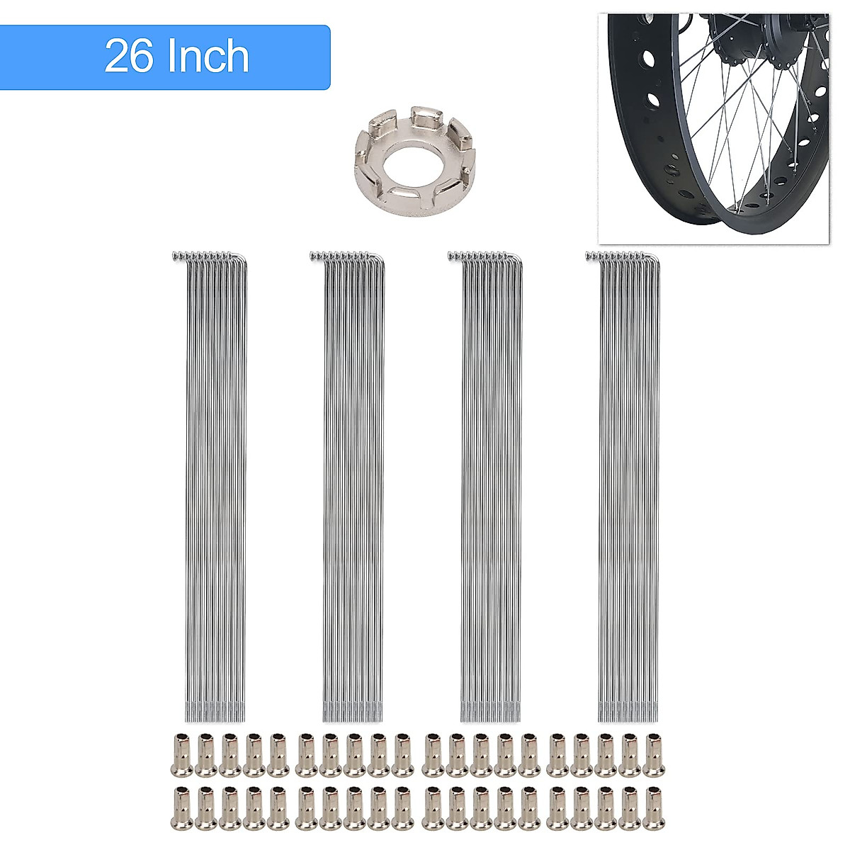 VBESTLIFE Electric Snow Conversion Kit, 36V 500W Fat Tire Front Wheel Hub Motor Kit with LCD5 Display Controller Spokes Throttle Accelerator Mounting Accessories (26 inches)