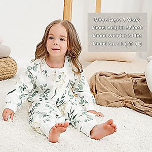 LifeTree Baby Sleep Sack, Sleep Sack Toddler Sleeping Bag with Legs Long Sleeves, 2T 3T Wearable Blanket Baby, Bamboo Cotton (Eucalyptus, 18M-3T)