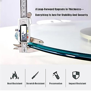 LWQFHI Round Tempered Glass Lazy Susan Rotating Lazy Susan Turntable for Kitchen Dining Table Large Round Table Lazy Susan Lazy Susan Tray 50cm A