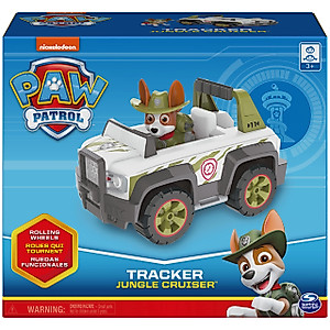Paw Patrol, Tracker’s Jungle Cruiser Vehicle with Collectible Figure, for Kids Aged 3 and up