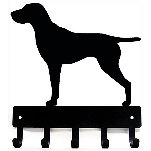 The Metal Peddler GSP German Shorthaired Pointer Key Holder for Wall - Small 6 inch Wide with 5 Hooks - Made in USA