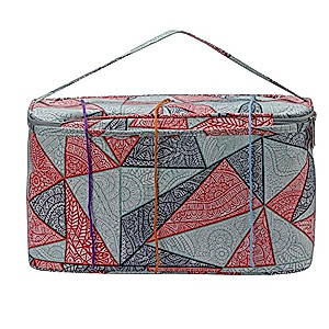 HEXILIN Empty Knitting Yarn Storage Case Carrying Knitting Needles Crochet Hooks Sewing Accessories Bag (Blue, One Size)