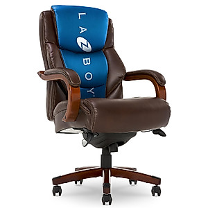 La-Z-Boy Delano Big & Tall Executive Office Chair | High Back Ergonomic Lumbar Support, Bonded Leather, Brown | 45833 model