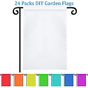 Tatuo Blank Garden Flags DIY Lawn Garden Flags Polyester White Banners Flag Yard DIY Decorative Flag for Indoor Outdoor Courtyard Decorations, 11.8 x 17.7 Inches (24)