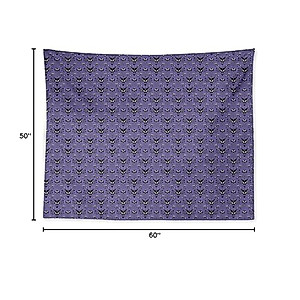 KULUSSY Funny Horror Tapestry Wall Hanging Halloween Haunted Mansion Mystic Skull Grim Ghosts Wall Decor Art Black and Purple Tapestries Aesthetic for Bedroom Living Room College Dorm (60x50 Inches