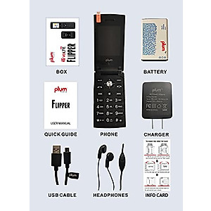 Plum Flipper 4G Volte Unlocked Flip Phone 2022 Model ATT Tmobile Speed Talk - Pink