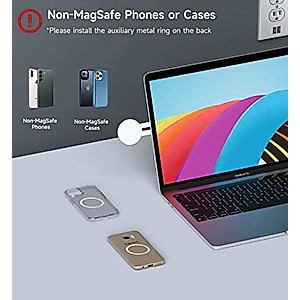 MAGKOTA Laptop Phone Holder with Magnetic, Continuity Camera Mount for iMac, Desktop Computer and Laptop, Perfect Compatible with iPhone 14/13/12 Series, Excellent Dual-Screen Experience