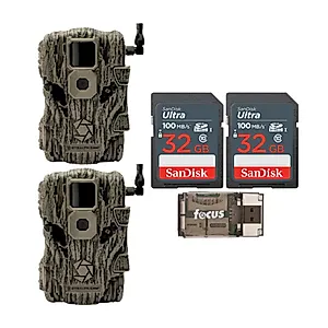 Stealth Cam Fusion X 26MP Trail Camera (Verizon, 2-Pack) with 32GB Ultra SDHC UHS-I Memory Card (2-Pack) Bundle and All-in-One High Speed USB 2.0 Card Reader (5 Items)