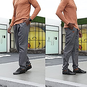 Men's Fashion Casual Jogger Trousers Sweatpants - Cotton Drawstring Workout Running Cargo Athletic Long Pants Dark Grey