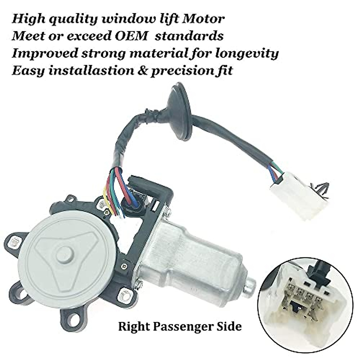 Window Lift Motor Front Right Passenger Side for 2003-2009 Nissan 350Z 2003-2007 Infiniti G35 Coupe Model Replace 80730-CD00A 80730CD00A