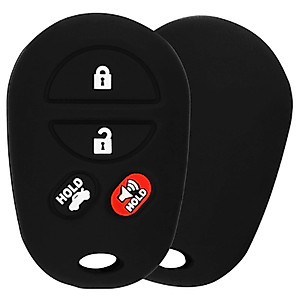KeyGuardz Keyless Remote Car Key Fob Shell Cover Soft Rubber Case for Toyota Avalon Solara Highlander Sienna GQ43VT20T (Pack of 2)