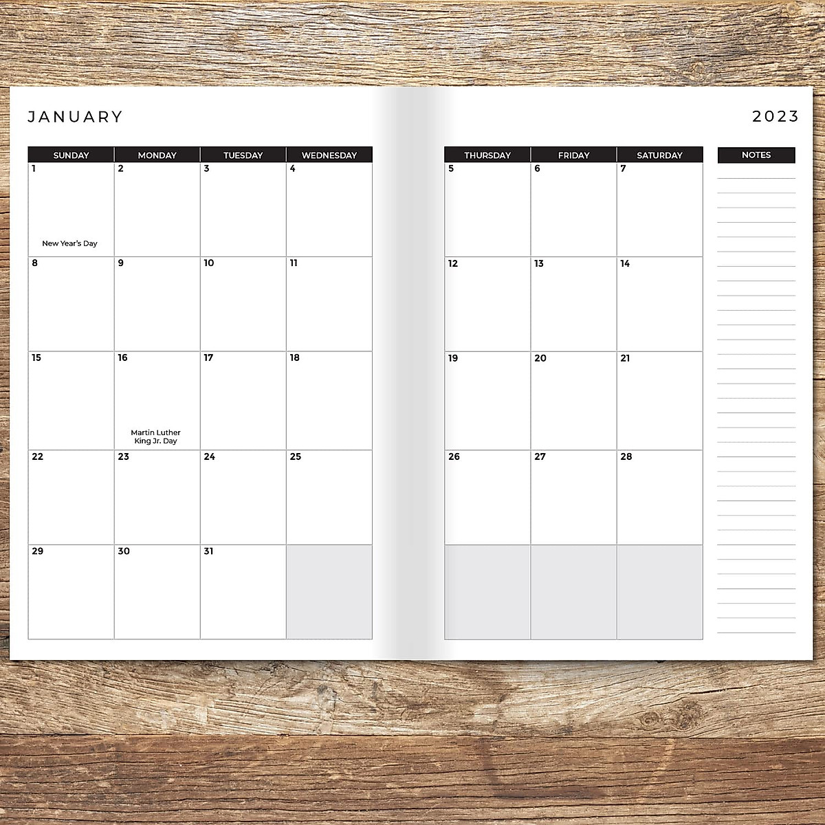 GRC 2023 Monthly Planner, January - December, Floral Calendar & Organizer, 7" x 10", Saddle Stitch Bound