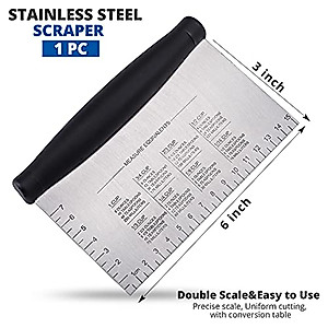 Rivexy Griddle Scraper Stainless Steel – Grill Scraper for Griddle, Griddle Scraper Tool, Flat Top Grill Scraper, Dough Scraper use for Chopping, Dicing, Cutting, Mixing Food and Cleaning