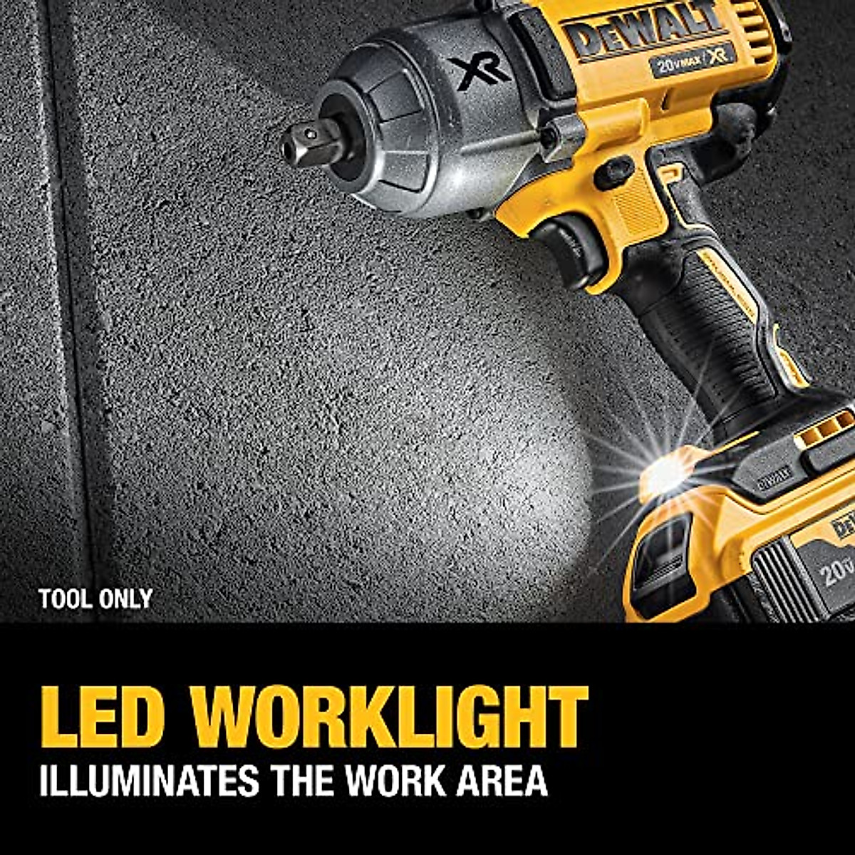 DEWALT 20V MAX XR Brushless High Torque 1/2" Impact Wrench with Detent Anvil, Cordless, Tool Only (DCF899B)