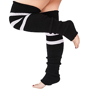 Plus Size Leg Warmers for Women, Long Leg Warmers Thigh High Leg Warmers Socks, Over Knee High Footless Socks Knit Leg Warmers