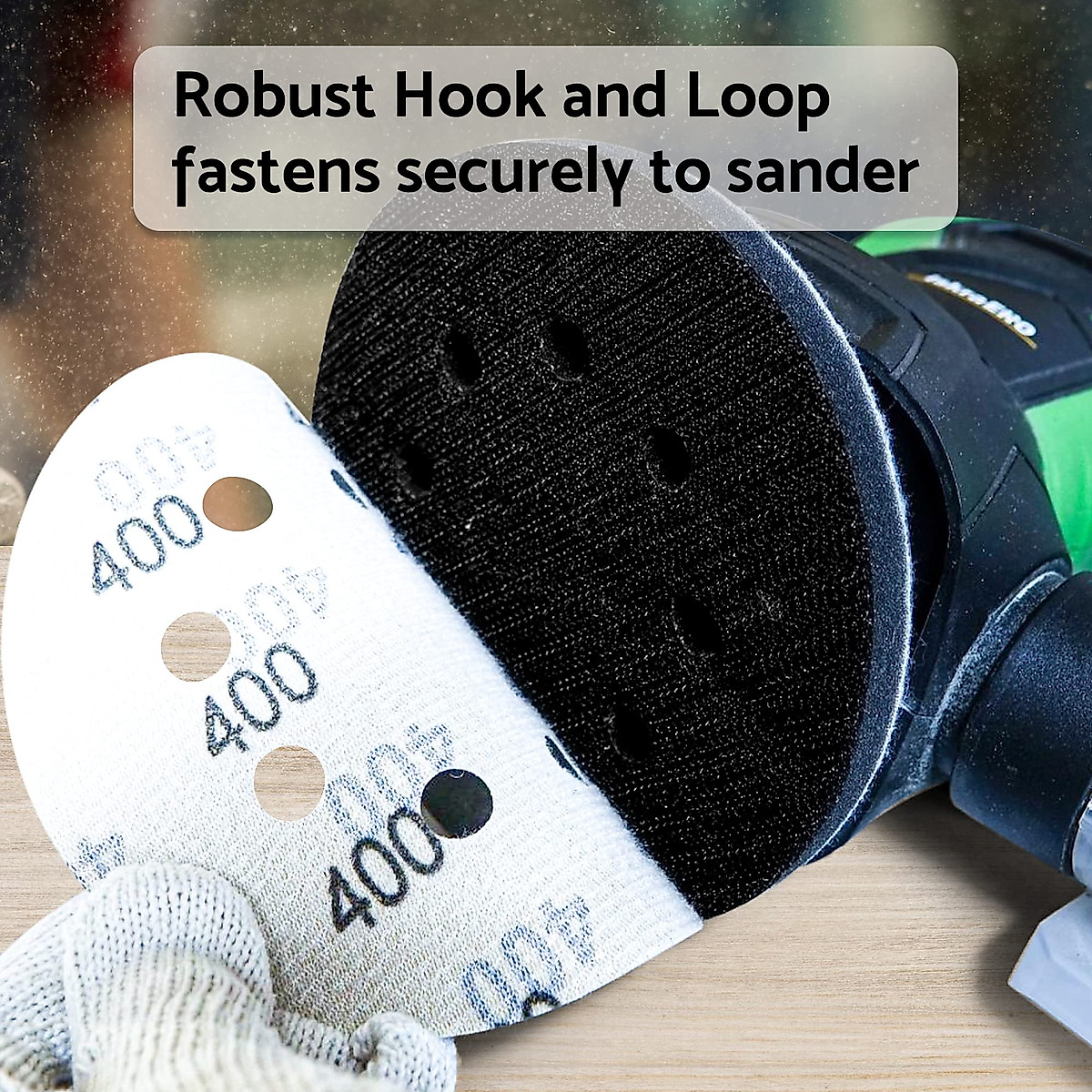 S&F STEAD & FAST 5 Inch Sanding Discs Hook & Loop 60pcs, Wet Dry Orbital Sander Sandpaper 400 600 800 1000 1500 2000 Grit, Silicon Carbide Assortment 8 Holes with Tack Cloth