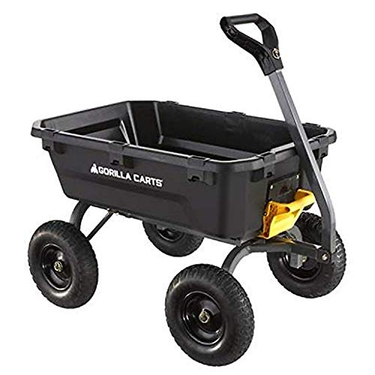 Gorilla Carts 7GCG-NF 7 Cu. Ft. Heavy-Duty Poly Garden Dump Cart with No-Flat Tires, Black (Amazon Exclusive) & Worx WG050 Aerocart 8-in-1 Yard Cart / Wheelbarrow / Dolly