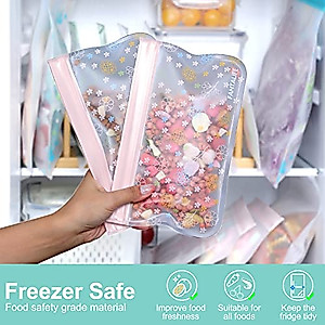 Reusable Ziploc Bags Silicone, Reusable Food Storage Bags-10 Pack BPA FREE Extra Thick Reusable Lunch Bags|2 Reusable Gallon Freezer Bags|4 Leakproof Reusable Sandwich Bags|4 Reusable Snack Bags|