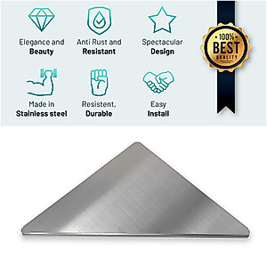 C&G BATHROOM SOLUTIONS Stainless Steel Corner Floating Shelves - Versatile and Durable Wall Corner Shelf - Rust Proof Bathroom Corner Shelves - Easy Install Corner Shelf Floating Design