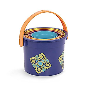 B. toys- Stacking Buckets – 10 pcs – Sort & Stack Colorful Nesting Cups – Bath & Backyard – Stackable Learning Toy – Toddler, Kids –Bazillion Buckets- 18 months +