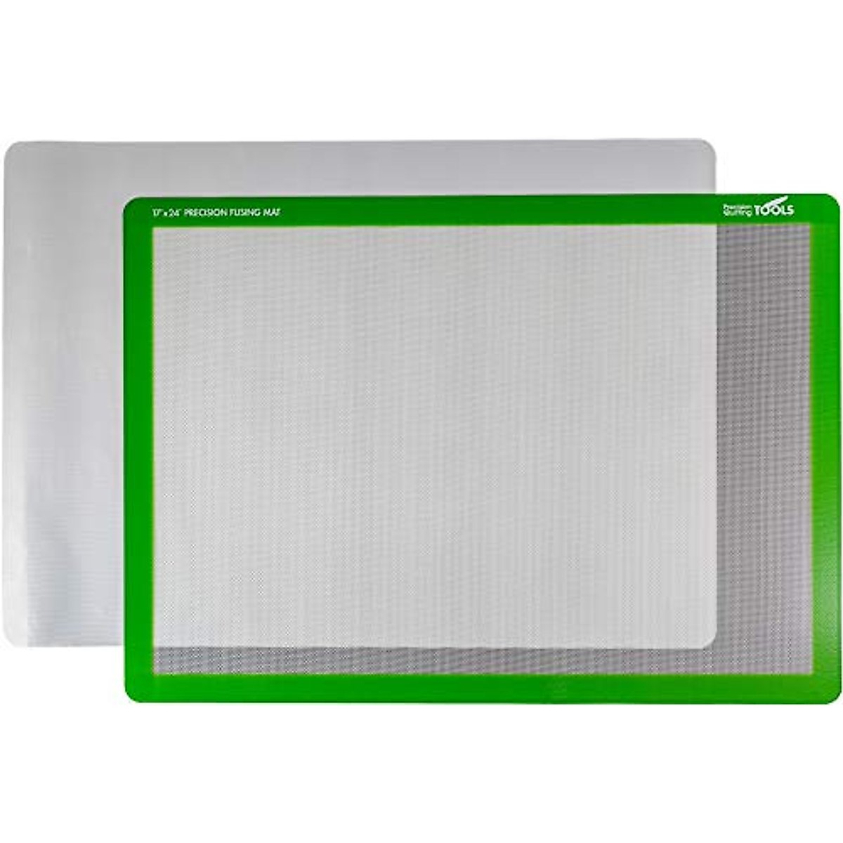 Precision Fusing Mat (17" x 24") Includes Non-Slip/Nonstick mat with See-Through Design for Appliqué Creation, and Bonus Teflon Coated Pressing Sheet!